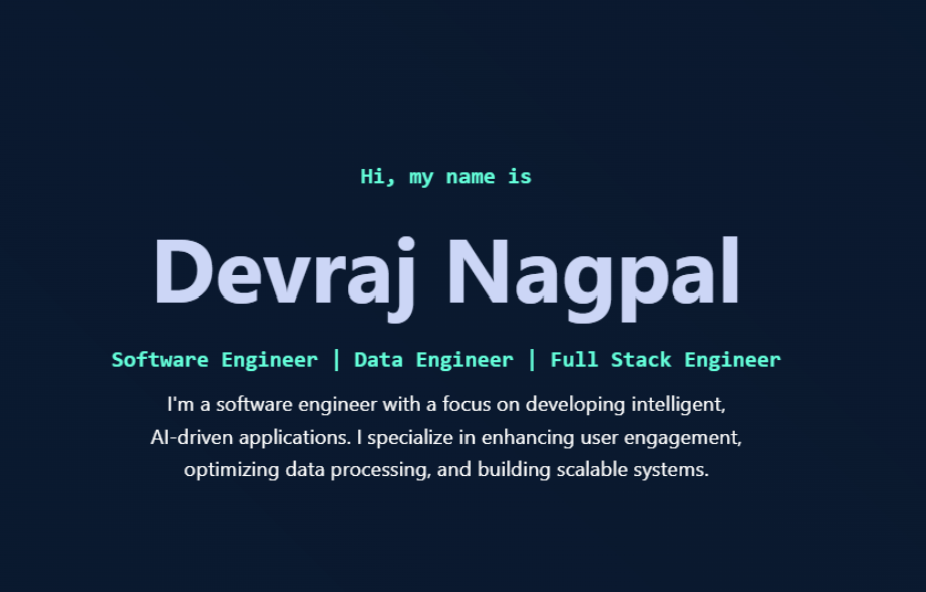 Devraj Nagpal - Software Engineer